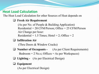 3 - HEAT LOAD CALCULATIONS FOR HVAC SYSTEM | PPTX