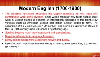 Historical developments of English | PPT