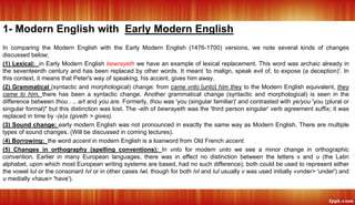 Historical developments of English | PPT