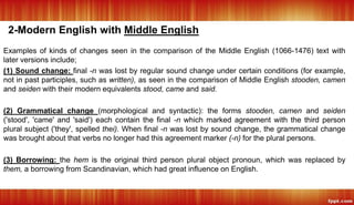 Historical developments of English | PPT