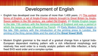 Historical developments of English | PPT