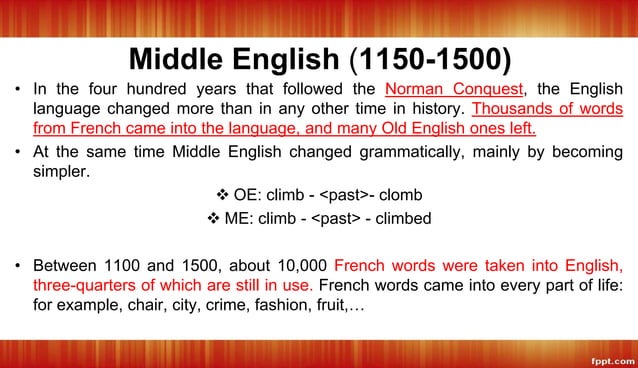 Historical developments of English | PPT