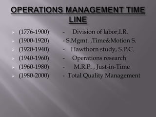 3...history of operation management | PPTX