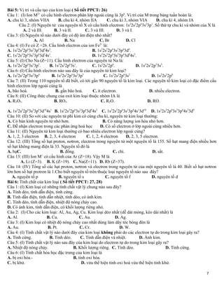 ĐỀ CƯƠNG ÔN TẬP HỌC KÌ HÓA 12 ĐẦY ĐỦ | PDF