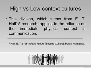 Hofstede's cultural dimensions | PPTX