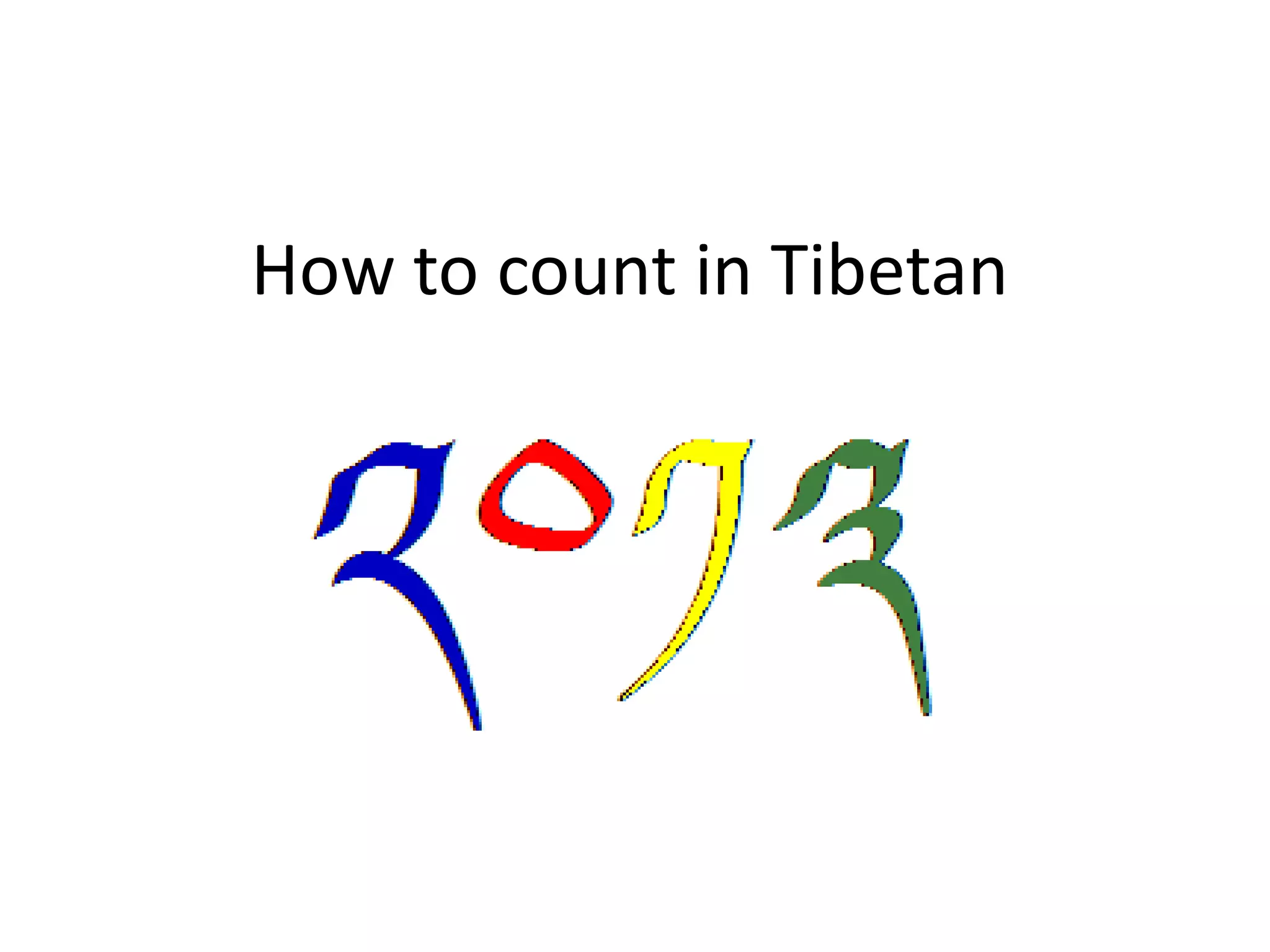 How to count in tibetan | PDF