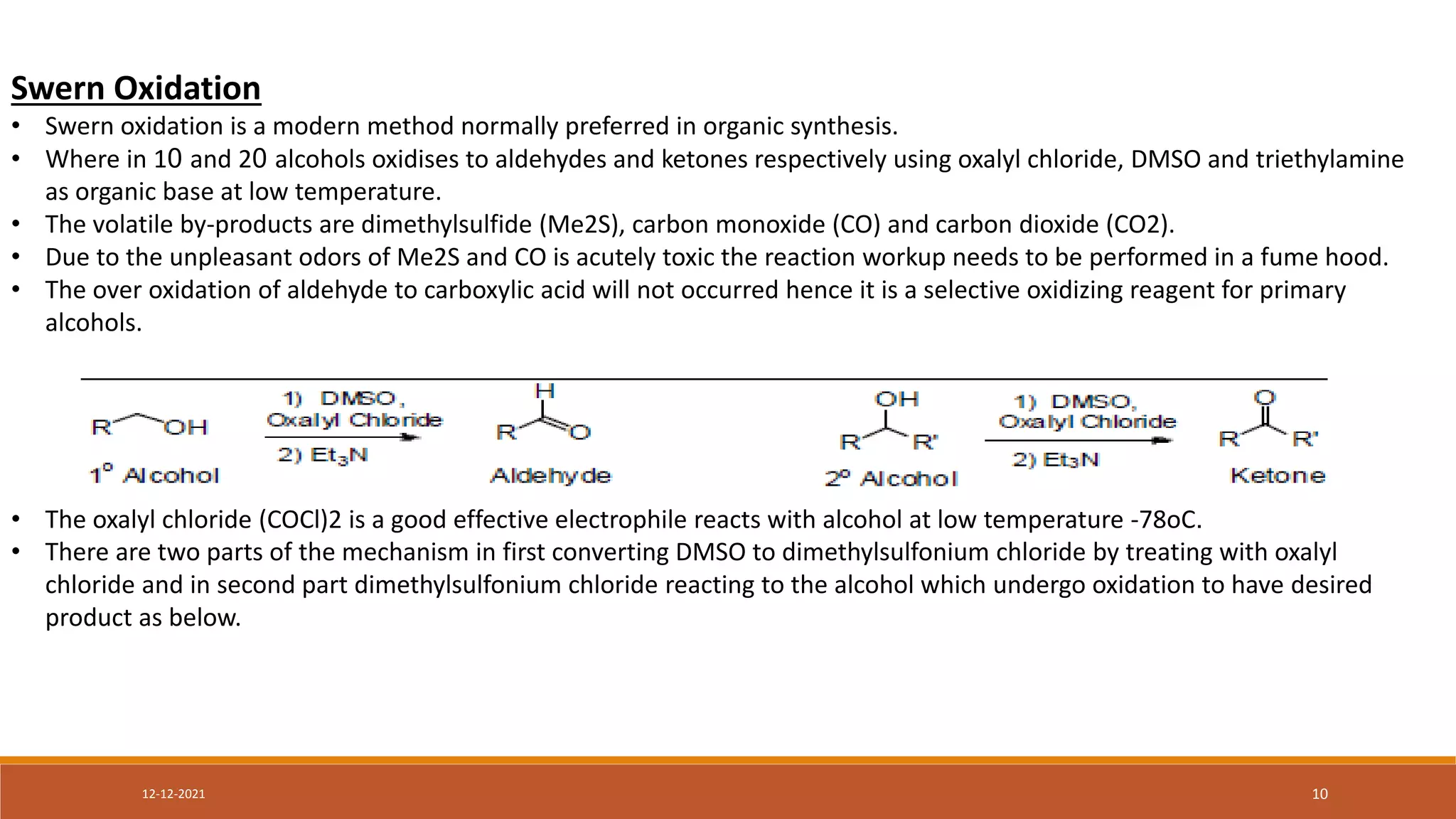 IBX,Swern and Corey Kim Reagent with Mechanisms | PPTX