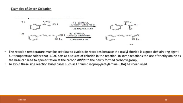 IBX,Swern and Corey Kim Reagent with Mechanisms | PPTX | Chemistry ...