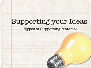 Informative Speaking and Supporting Materials | PPT