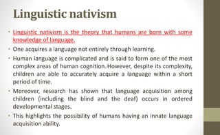 Innateness hypothesis | PPTX