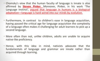 Innateness hypothesis | PPTX