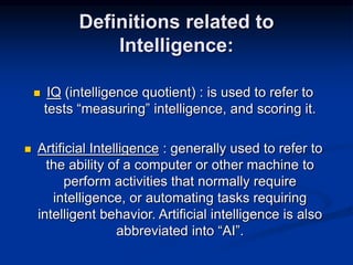 Intelligence | PPT