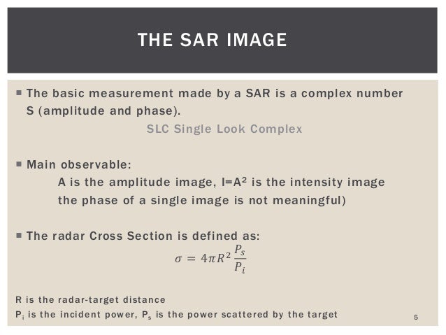 SAR image interpretation