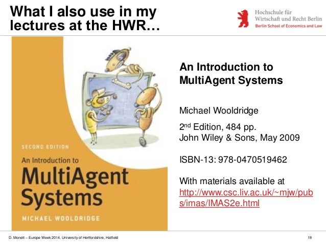 Introduction To Agents And Multi Agent Systems Lecture Slides