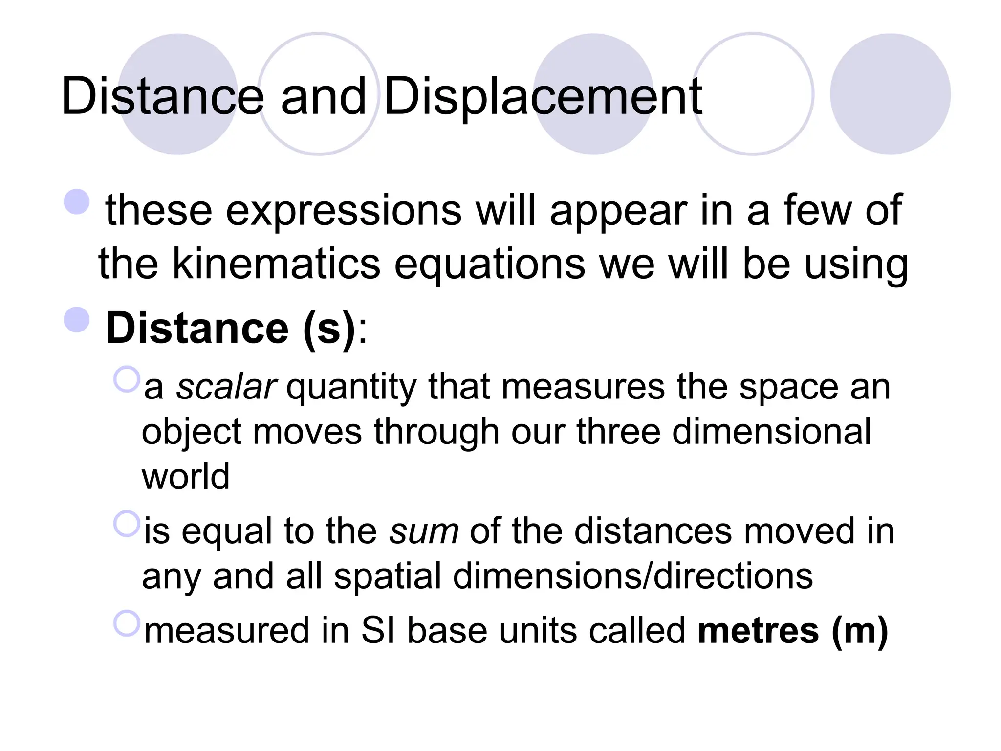 intro_to_kinematics speed ditstace and displacement | PPT