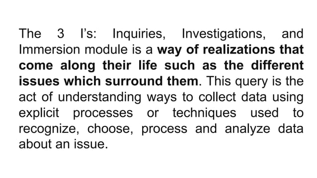 Inquiries, investigations, and immersion | PPTX | Science