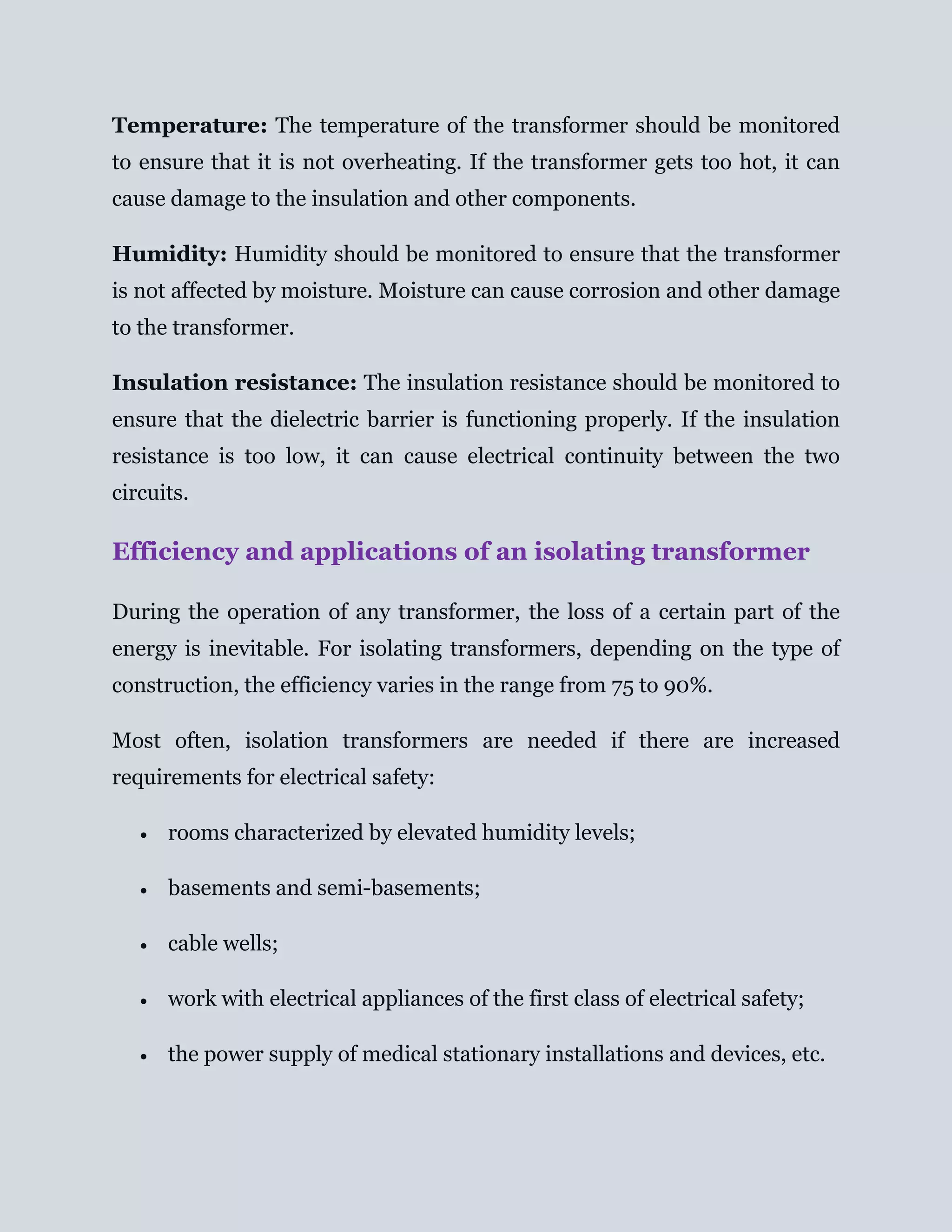Isolation Transformer: Monitoring and Maximum Safety | PDF