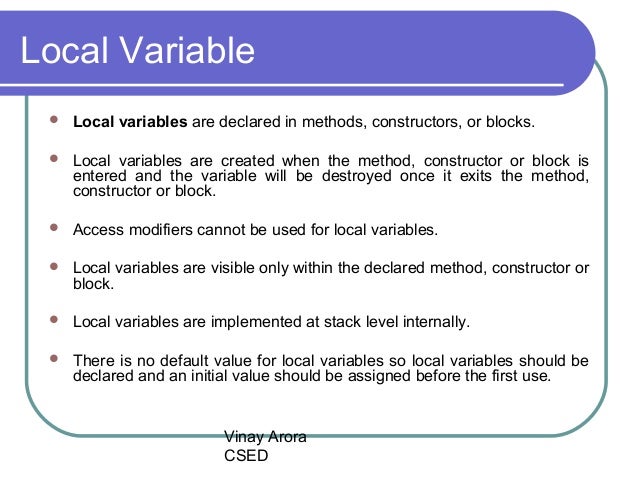 3 Java Variable Type