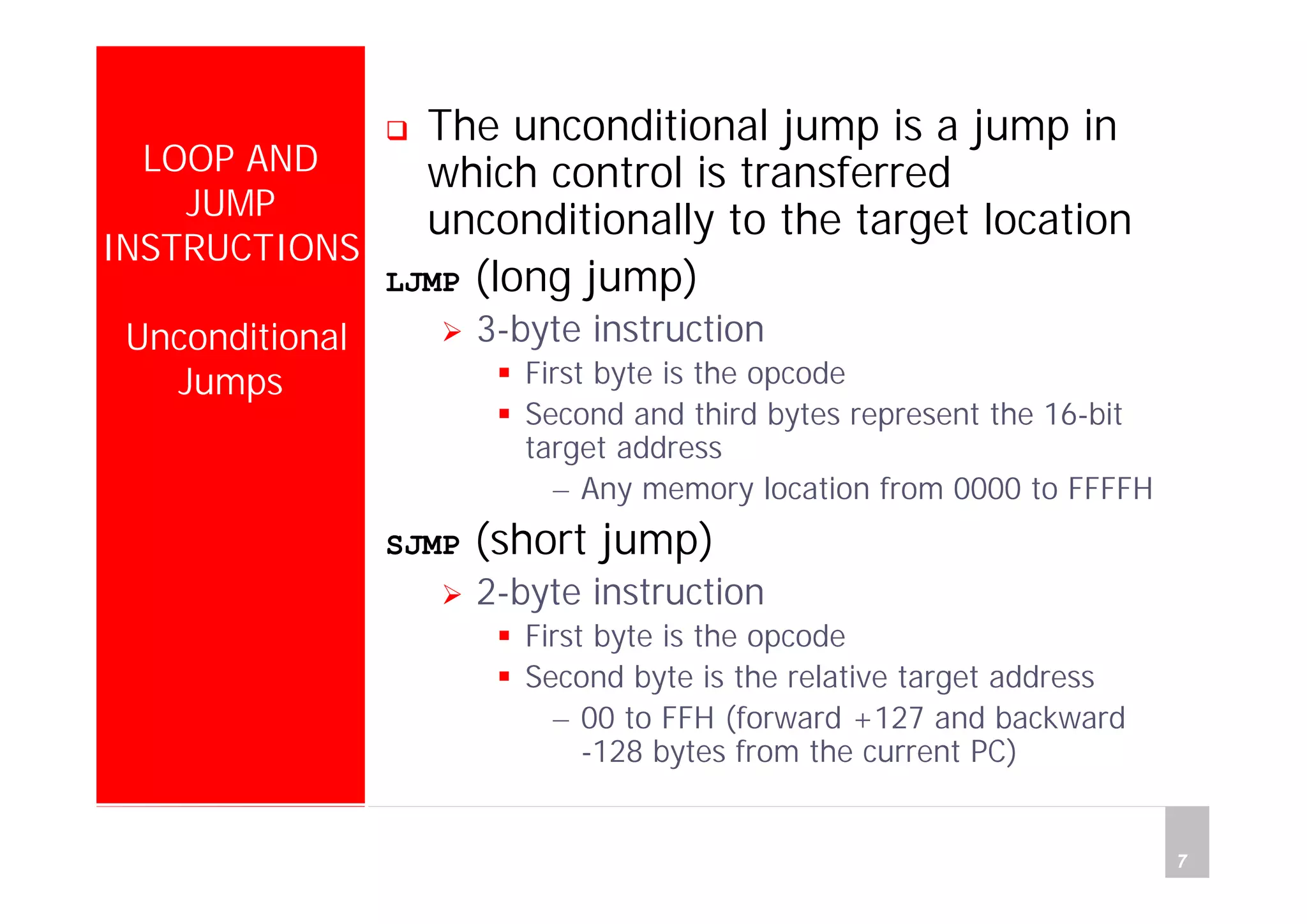 3 jump, loop and call instructions | PDF