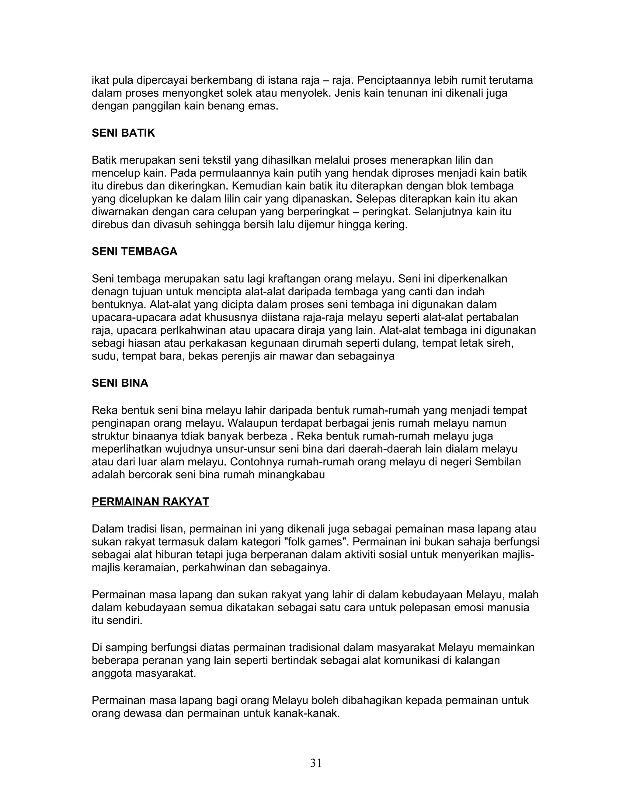 3. kesusasteraan, kebudayaan dan kesenian melayu | DOC