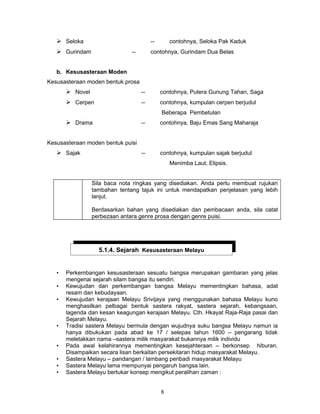 3. kesusasteraan, kebudayaan dan kesenian melayu | DOC