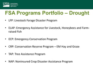 USDA Farm Service Agency: Addressing Drought – Coping with the impacts ...