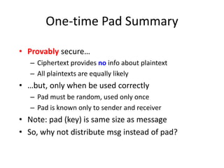 One time pad Encryption: | PPTX | Programming Languages | Computing