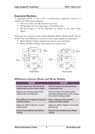 3Sem-Logic Design Notes-Unit7-Sequential Design | PDF