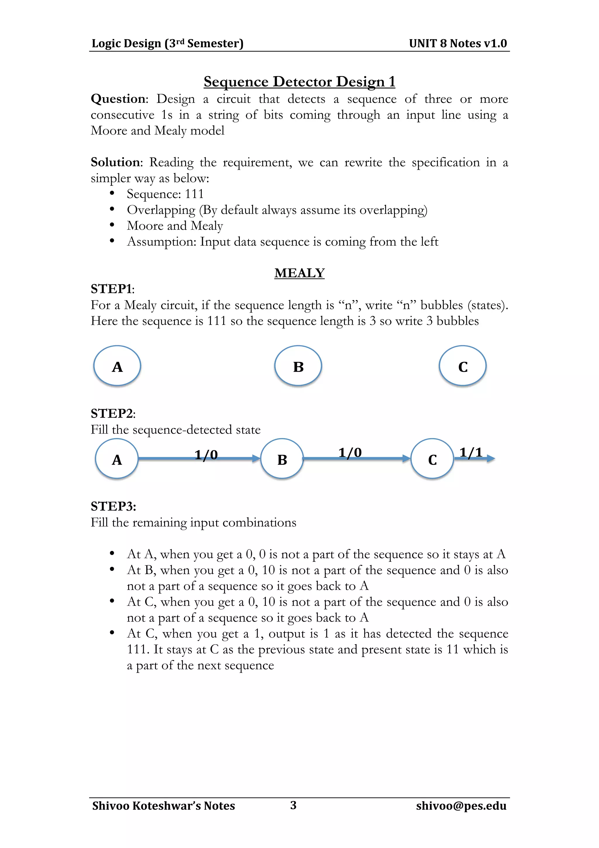 3sem Logic Design Notes Unit8 Sequential Design Pdf