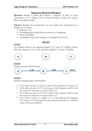 3Sem-Logic Design Notes-Unit8-Sequential Design | PDF