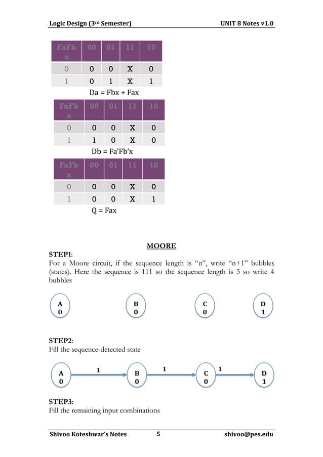 3sem Logic Design Notes Unit8 Sequential Design Pdf Computing Technology And Computing