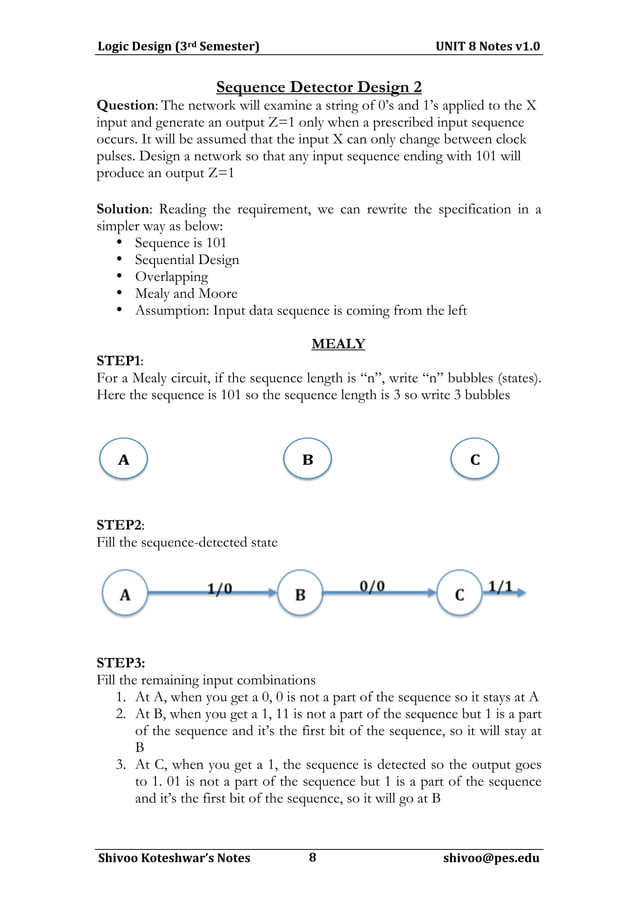 3sem Logic Design Notes Unit8 Sequential Design Pdf Computing Technology And Computing