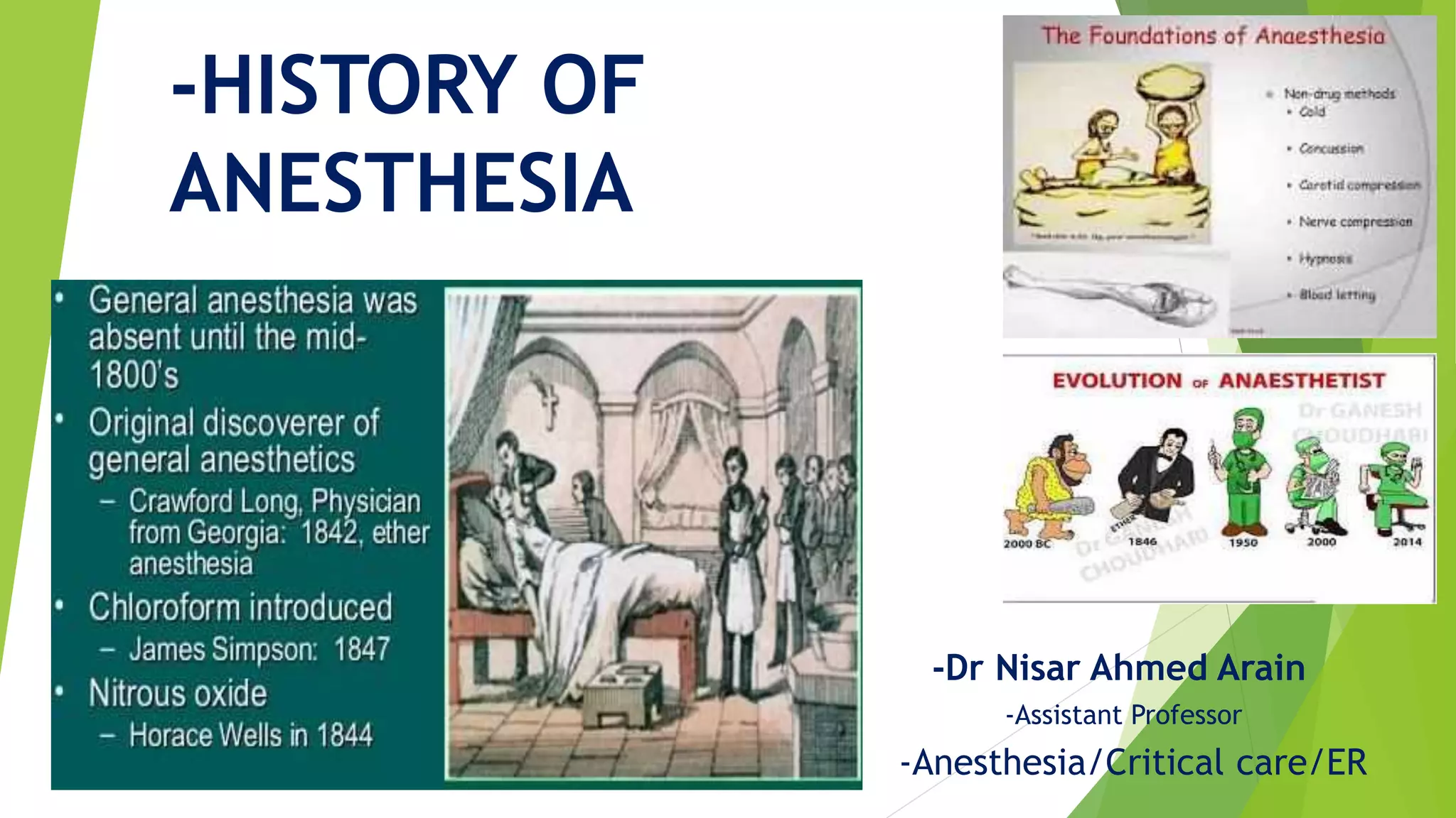A History of Anesthesia from Ancient Egypt to Modern Times | PPT