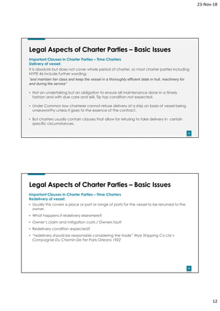 Legal Aspects of Charter Parties | PDF