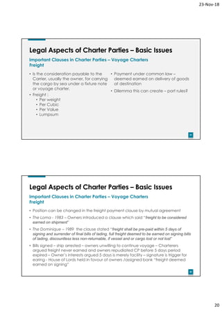 Legal Aspects of Charter Parties | PDF