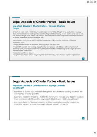 Legal Aspects of Charter Parties | PDF