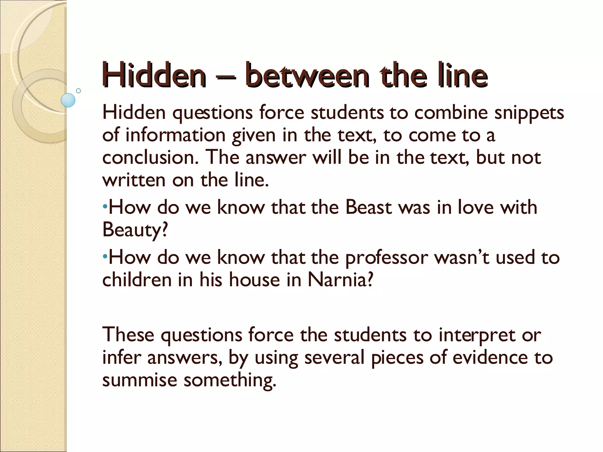 3 Levels of Questions | PPT