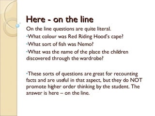 3 Levels of Questions | PPT
