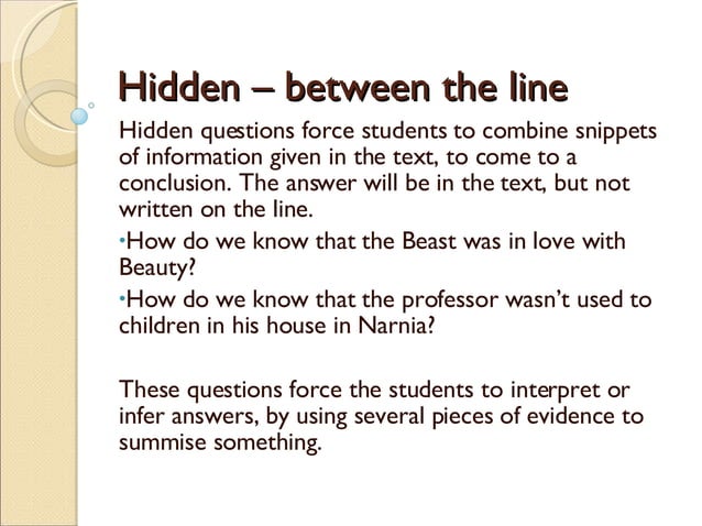 3 Levels of Questions | PPT