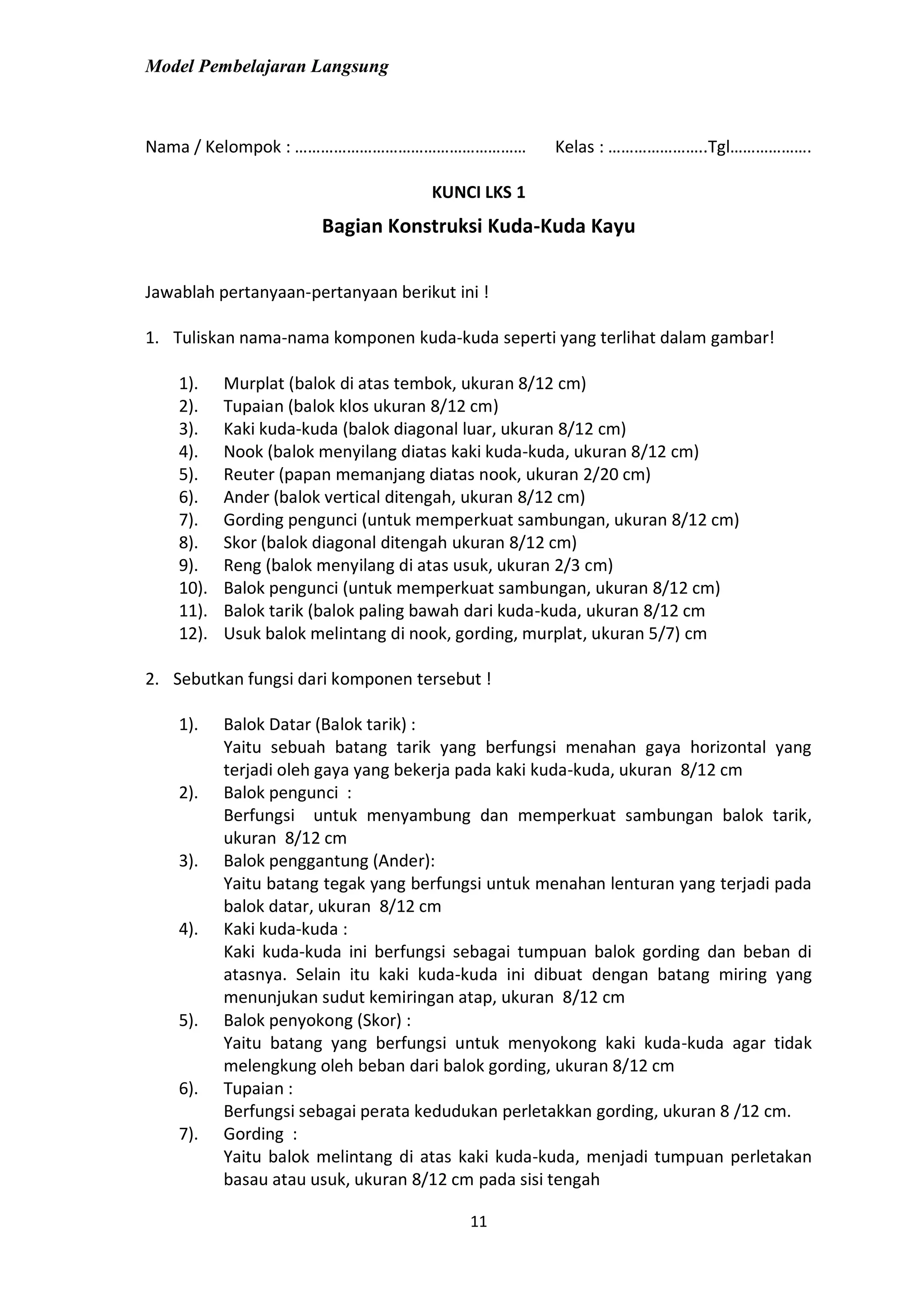 3. lks 1 bagian konstruksi kuda kuda kayu mpl | PDF