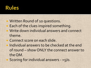 The Quizzitch Cup Finale 2014 - Long Visual Connect (with answers) | PPTX