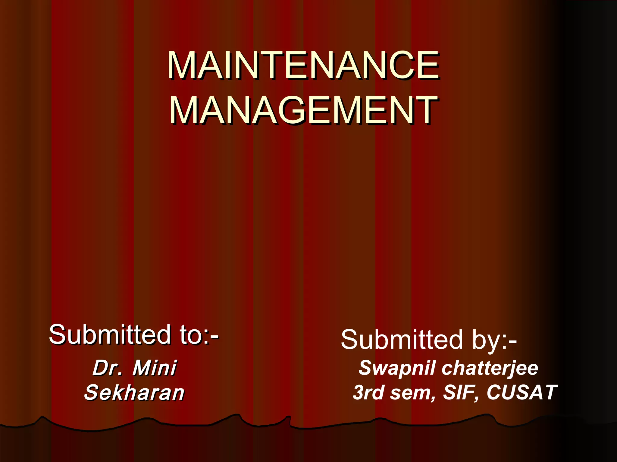 3...maintenance management | PPT