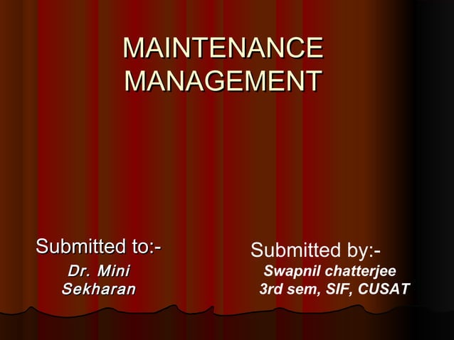 3...maintenance management | PPT
