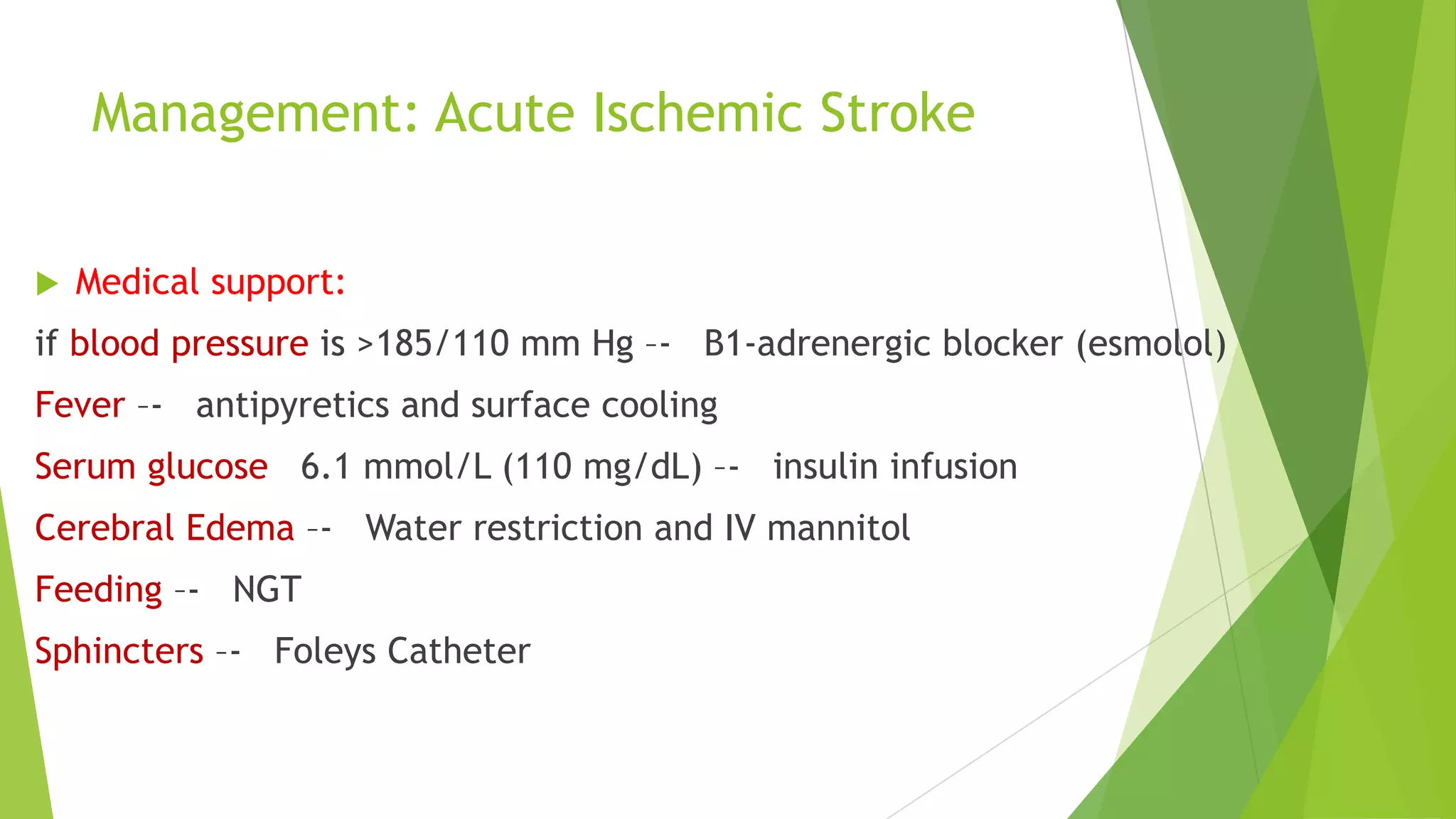 Management & Complications of Stroke | PPTX