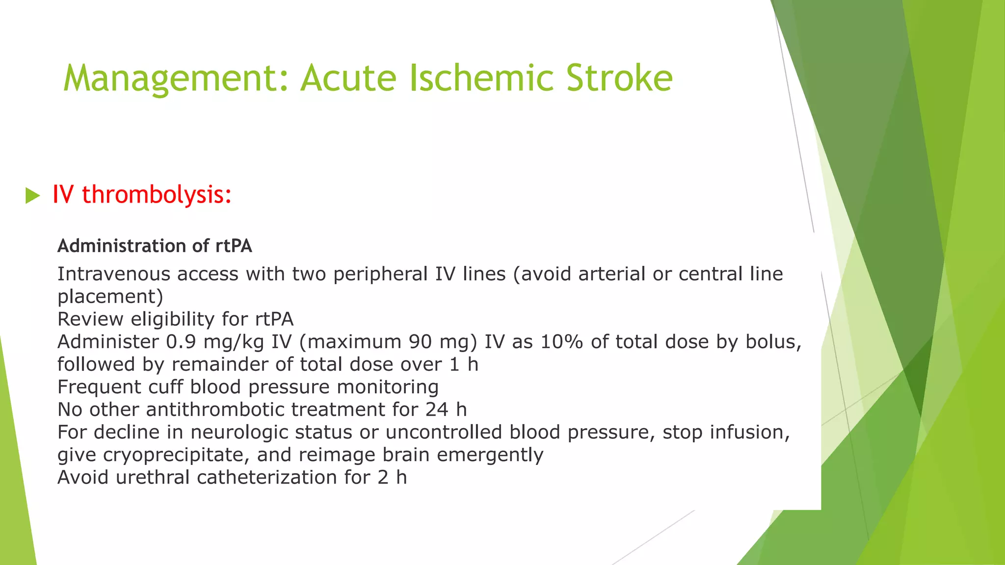 Management & Complications of Stroke | PPTX