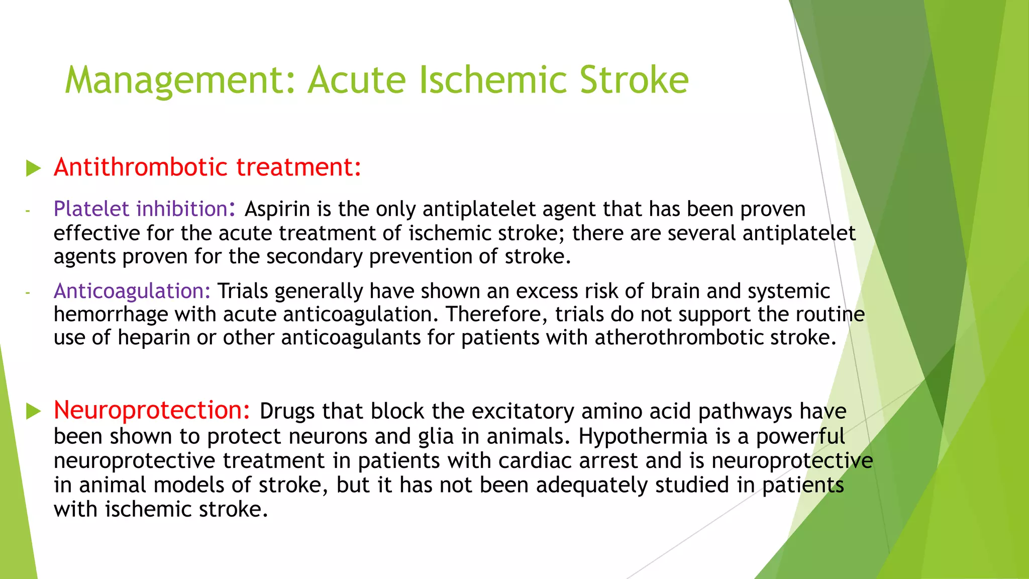 Management & Complications of Stroke | PPTX