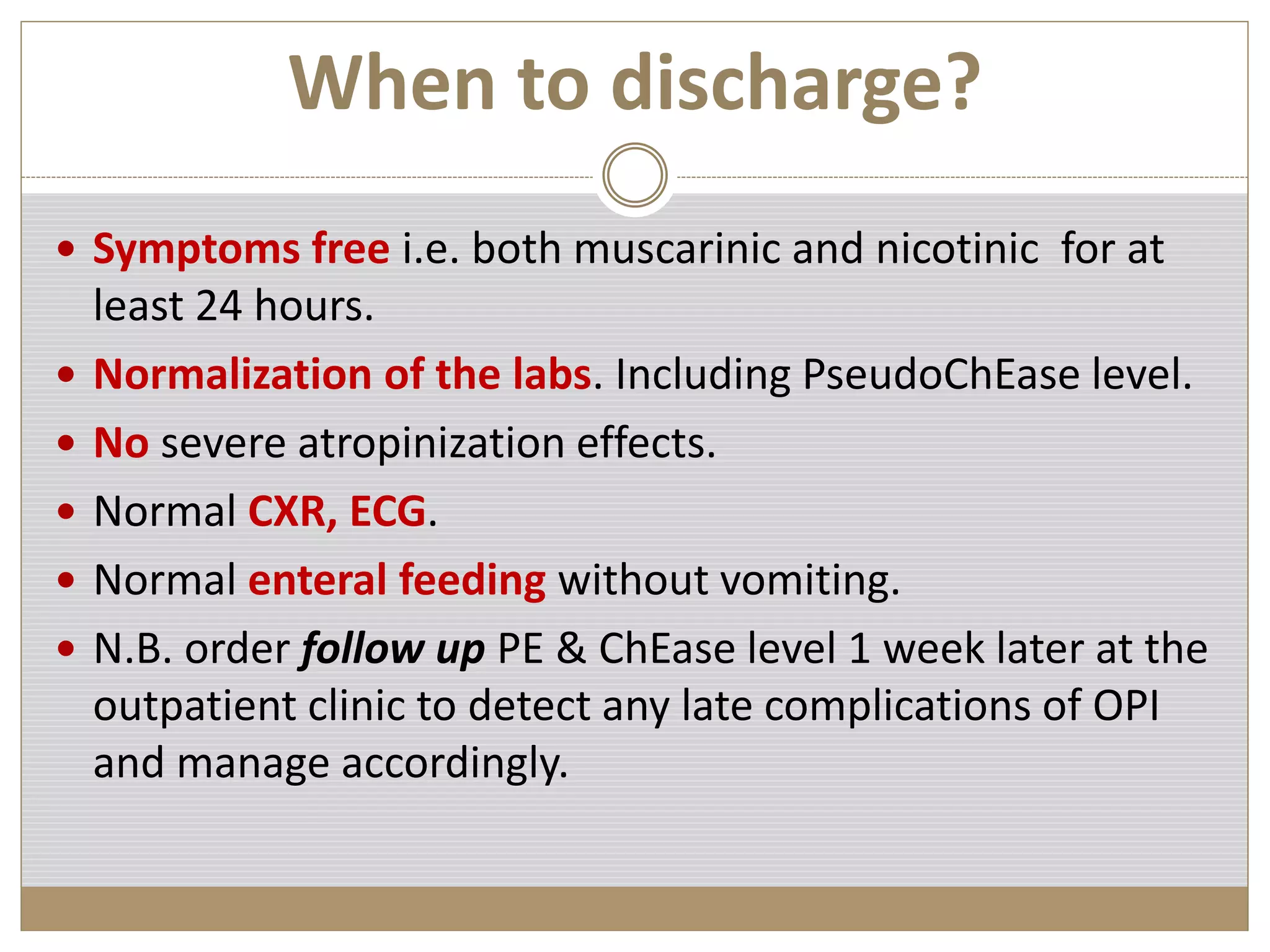 Management protocol of organophosphoprus intoxication | PPTX