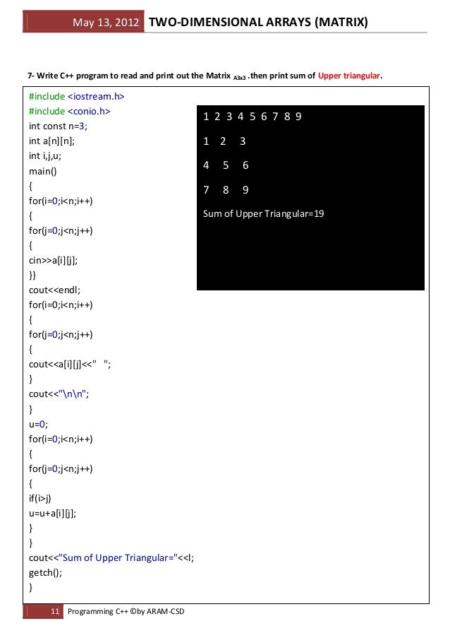 3 Matrix In C Programming Aramse