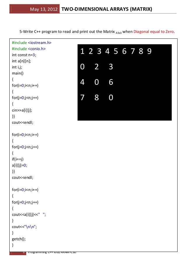 3 Matrix In C Programming Aramse