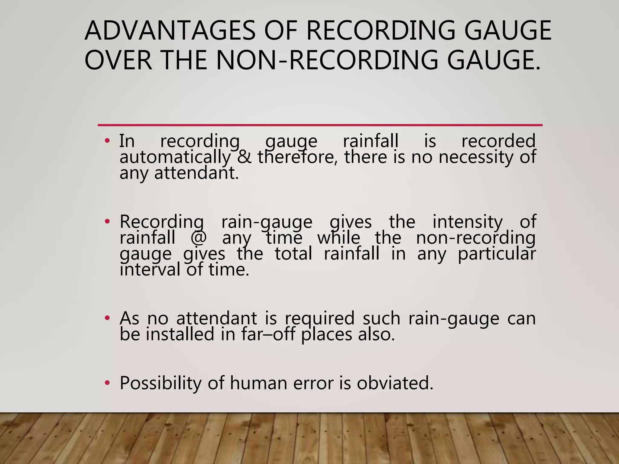 Topic1 >Illustration of various types of rain-gauges.,,2> Advantaged ...
